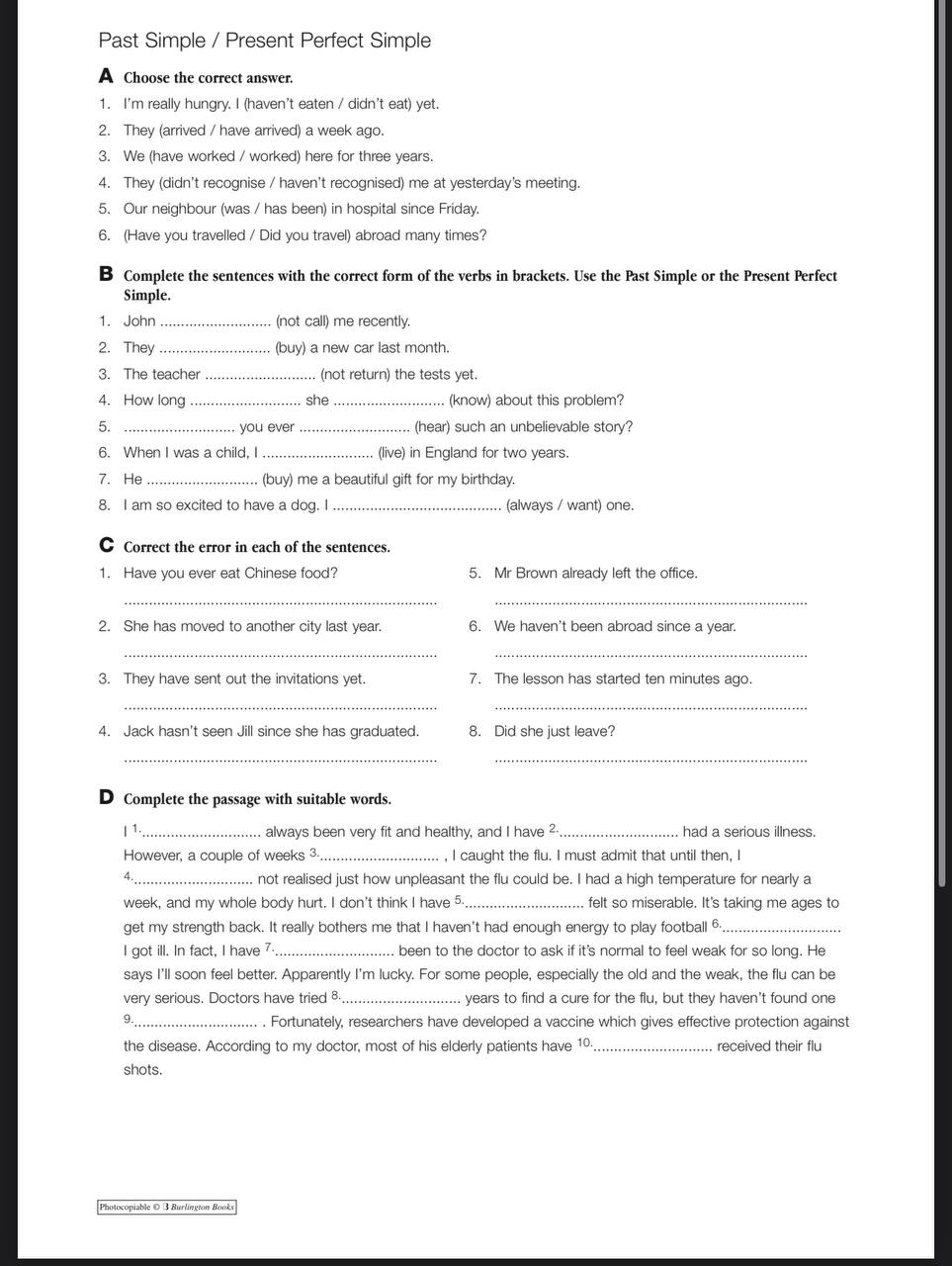B. Complete the sentences with the correct form of the verbs in ...