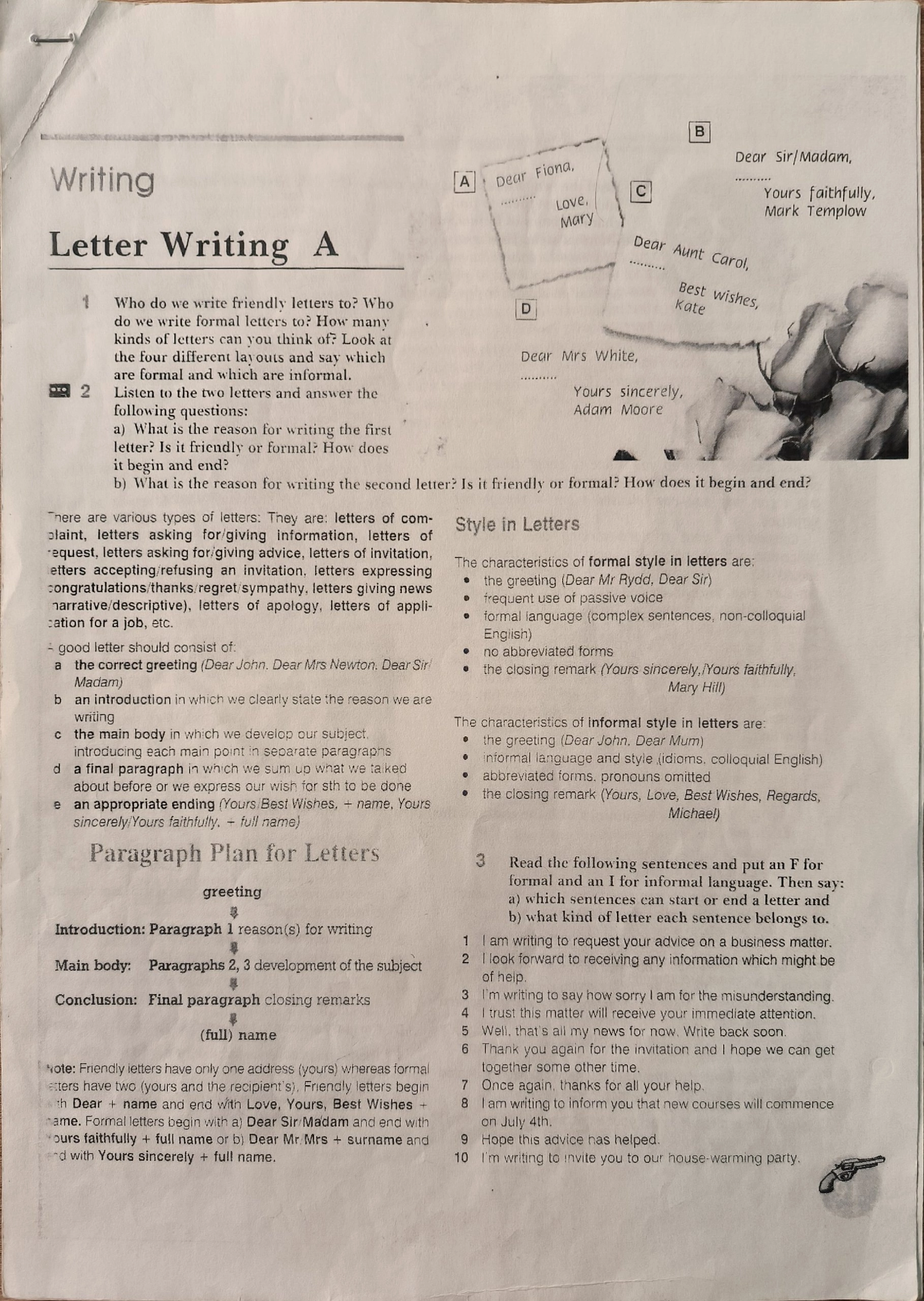 1. Who do we write friendly letters to? Who do we write formal letters ...