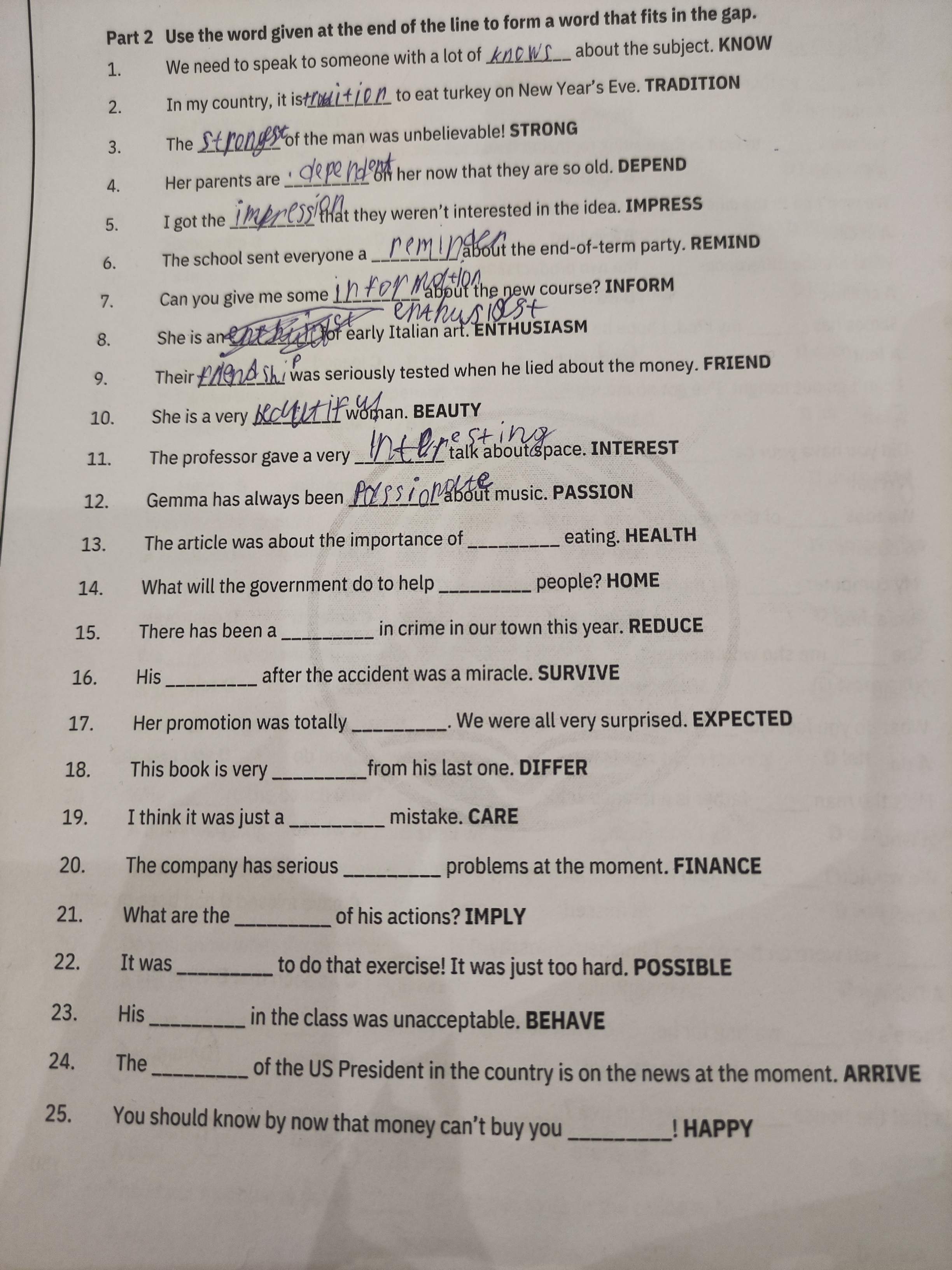 6. The school sent everyone a _ about the end-of-term party. REMIND