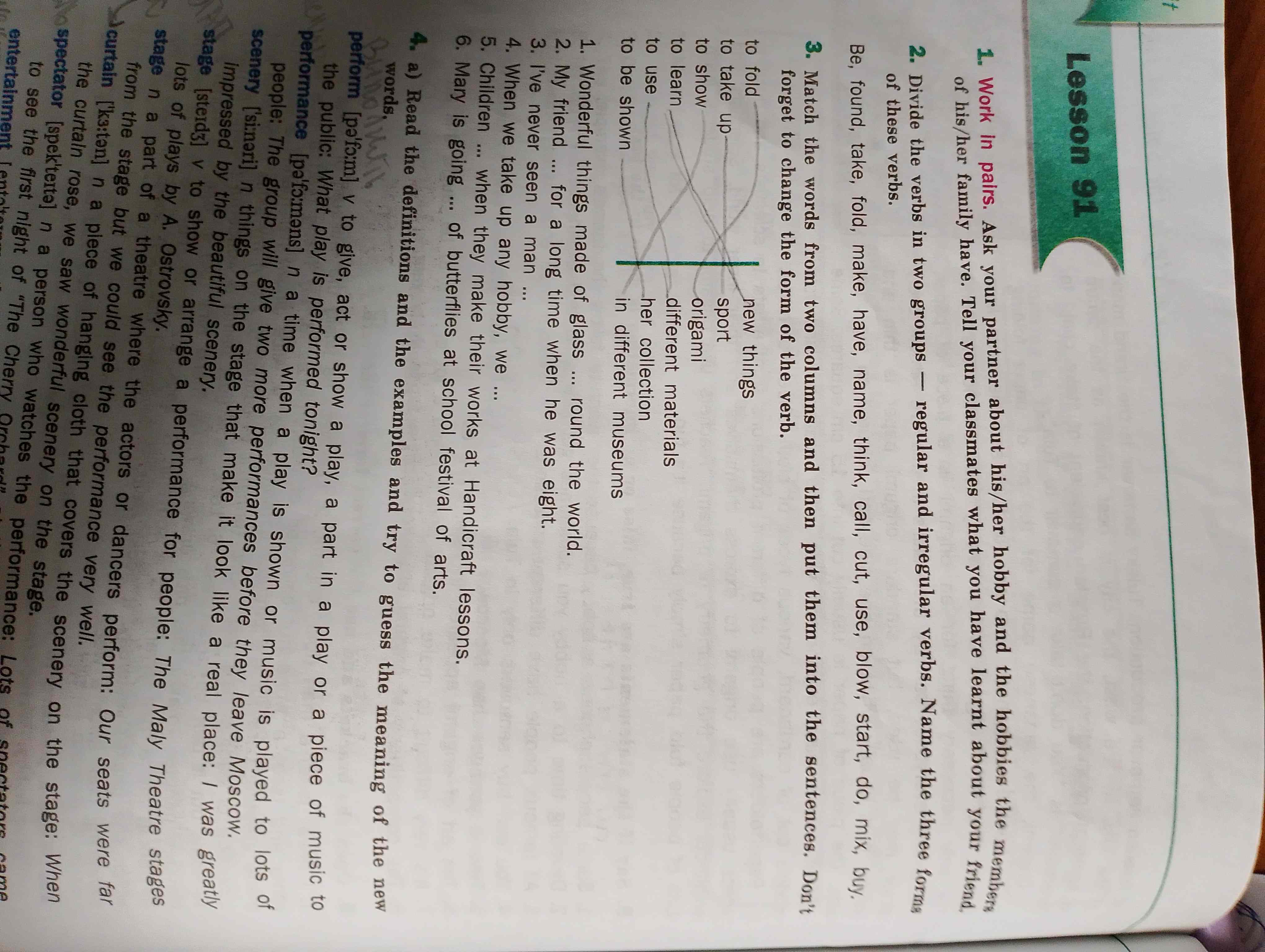 4. a) Read the definitions and the examples and try to guess the meaning of the new words ...