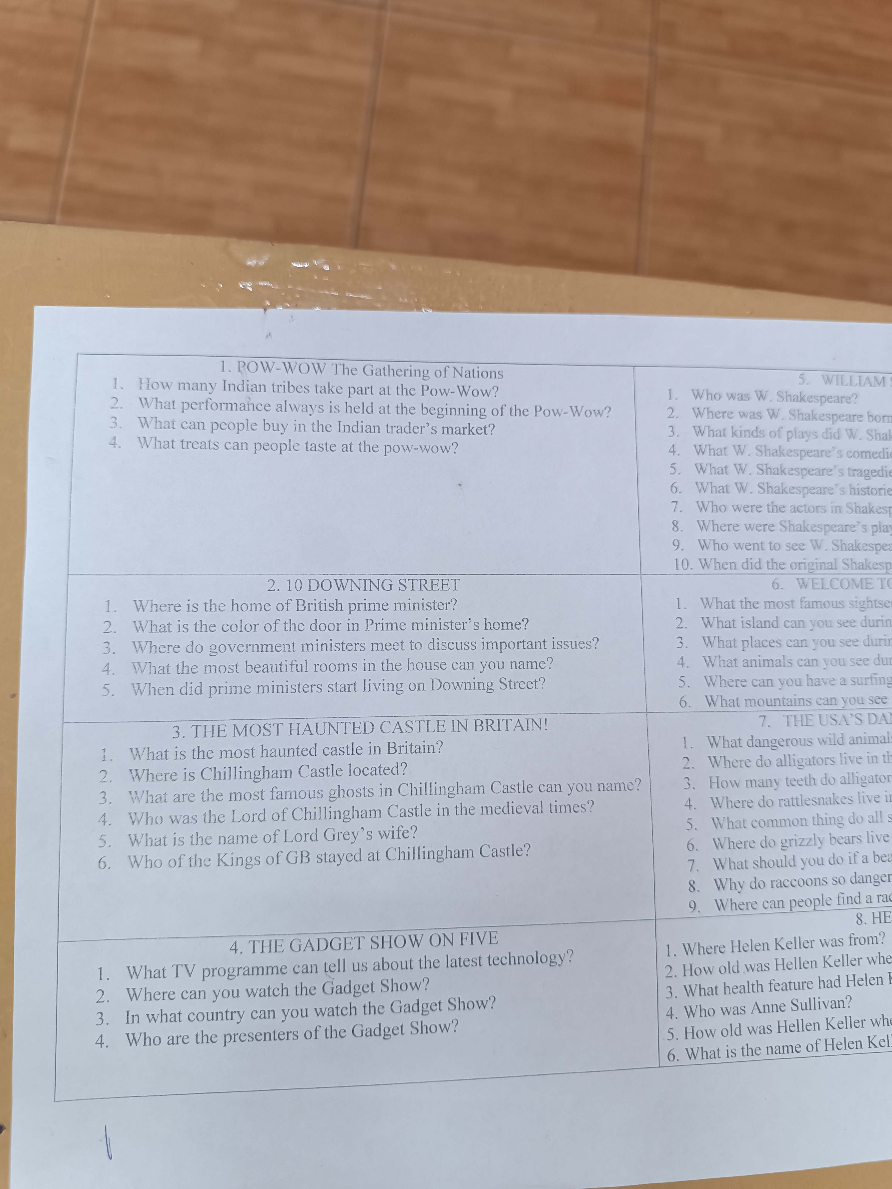 8. HE 1. Where Helen Keller was from? 2. How old was Hellen Keller whe ...