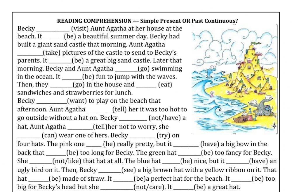 READING COMPREHENSION --- Simple Present OR Past Continuous? Becky ...