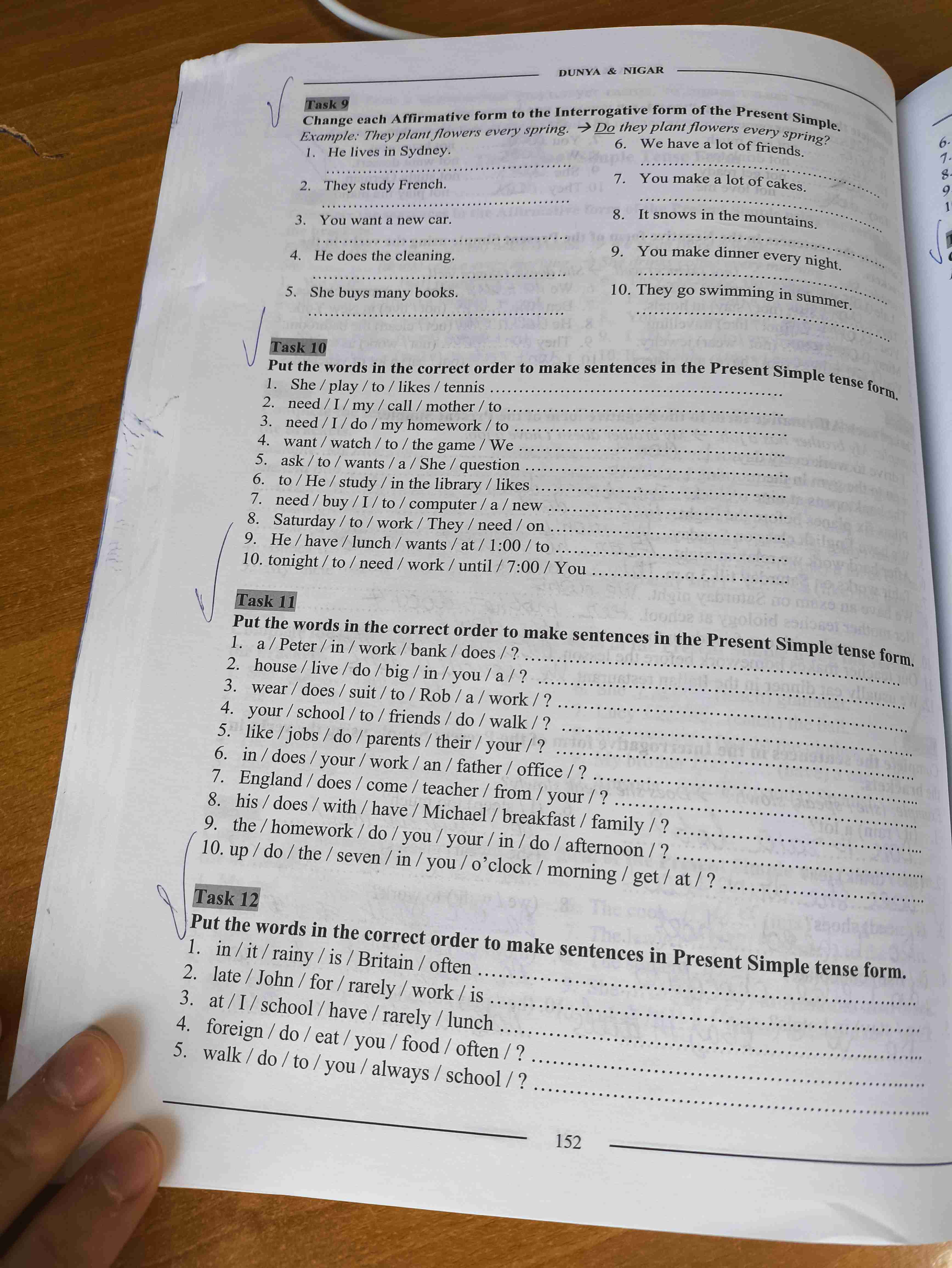 Task 10: Put the words in the correct order to make sentences in the ...